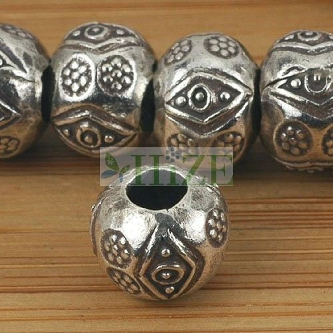 HIZE SB210 Thai Karen Hill Tribe Silver Flower Diamond Eye Rotund Round ...
