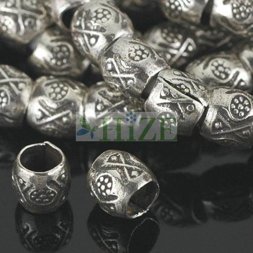 HIZE SB733 Thai Karen Hill Tribe Silver Tribal Ethnic Imprint Barrel ...