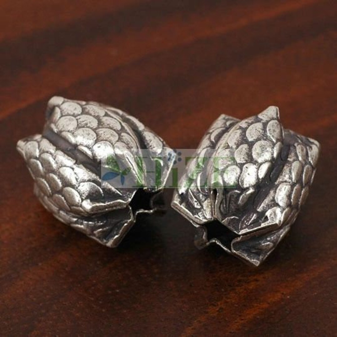 HIZE SB024 Thai Karen Hill Tribe Silver Scale Texture Tubular Ridged ...