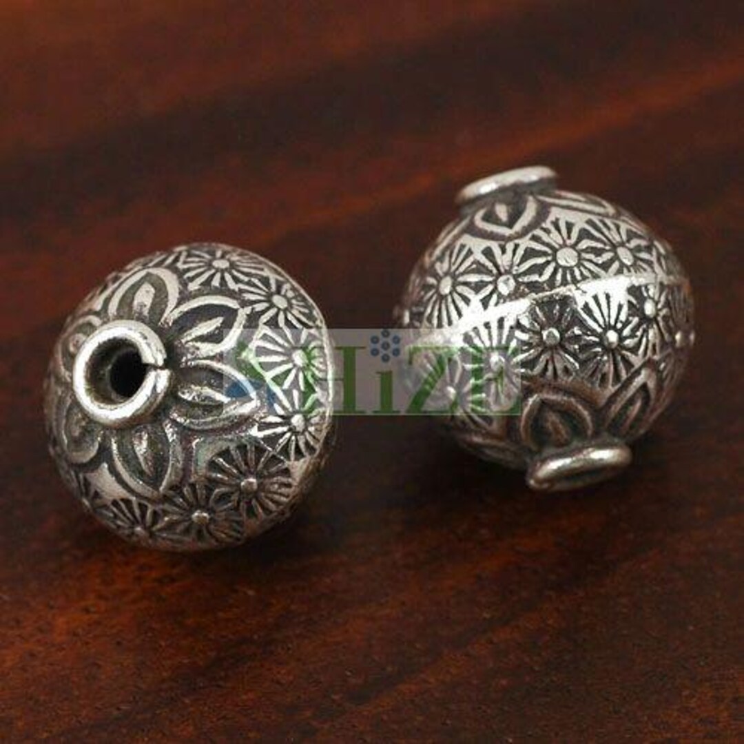 HIZE SB662 Thai Karen Hill Tribe Silver Tribal Ornate Flower Round ...