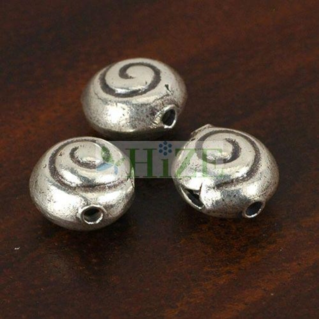 HIZE SB056 Thai Karen Hill Tribe Silver Snail Shell Sea Beach Lentil ...