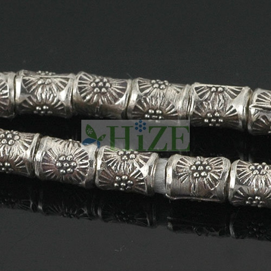 HIZE SB426 Thai Karen Hill Tribe Silver Flower Bamboo Tube Beads 4mm ...