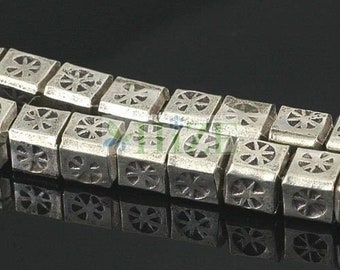 HIZE SB667 Thai Karen Hill Tribe Silver Little Faceted Shiny Nugget ...