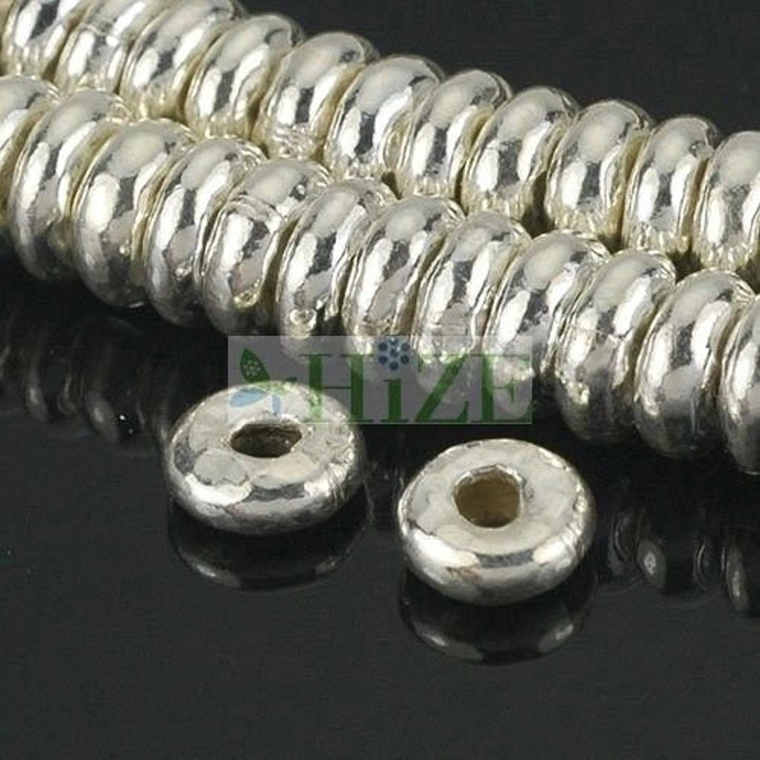 HIZE SB071 Thai Karen Hill Tribe Silver Plain Donut Disc Ring Spacer ...