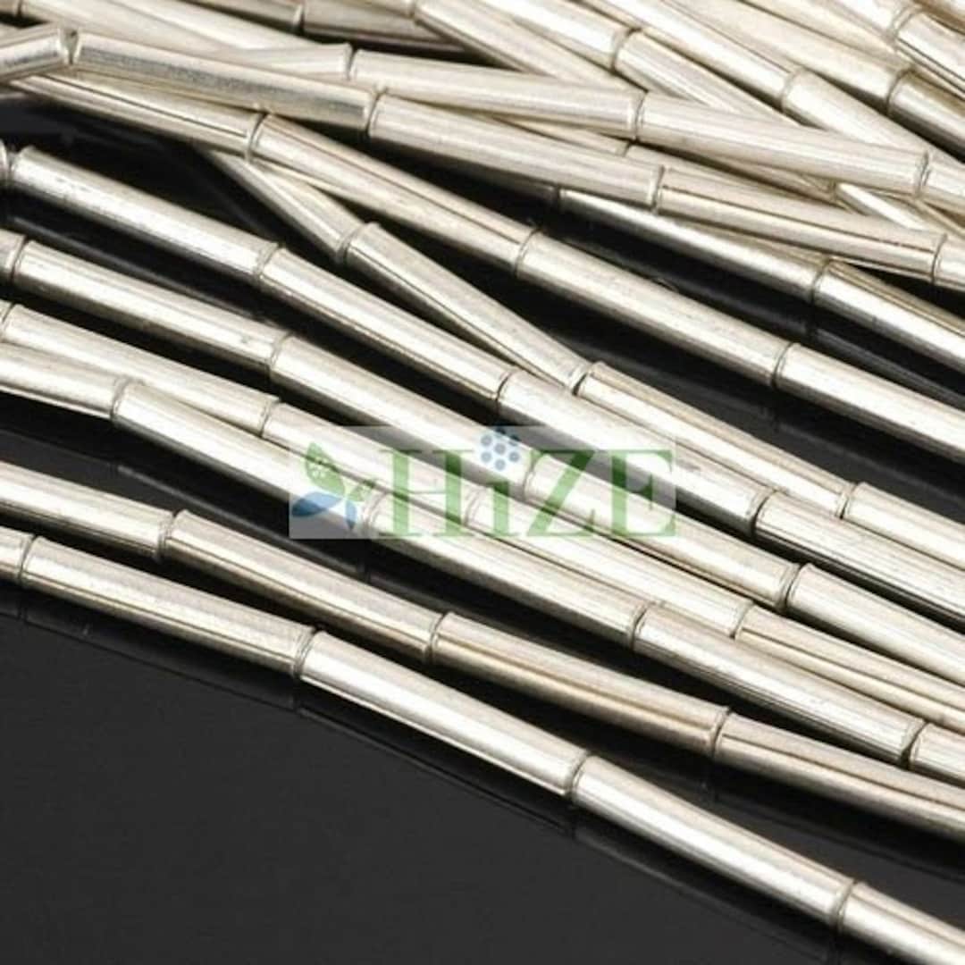 HIZE SB262 Thai Karen Hill Tribe Silver Plain Liquid Bright Bugle Tube ...