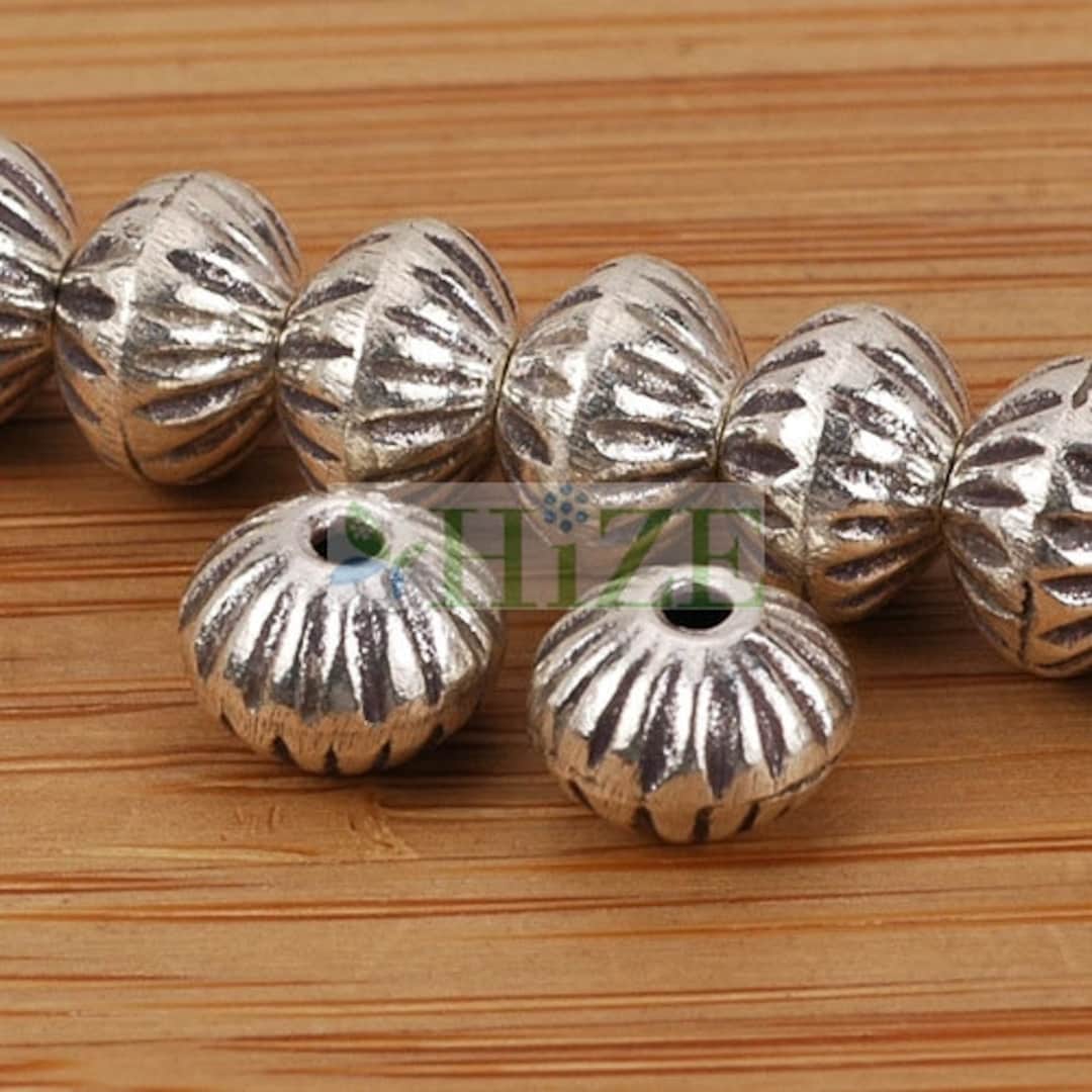HIZE SB380 Thai Karen Hill Tribe Silver Grooved Corrugated Saucer ...