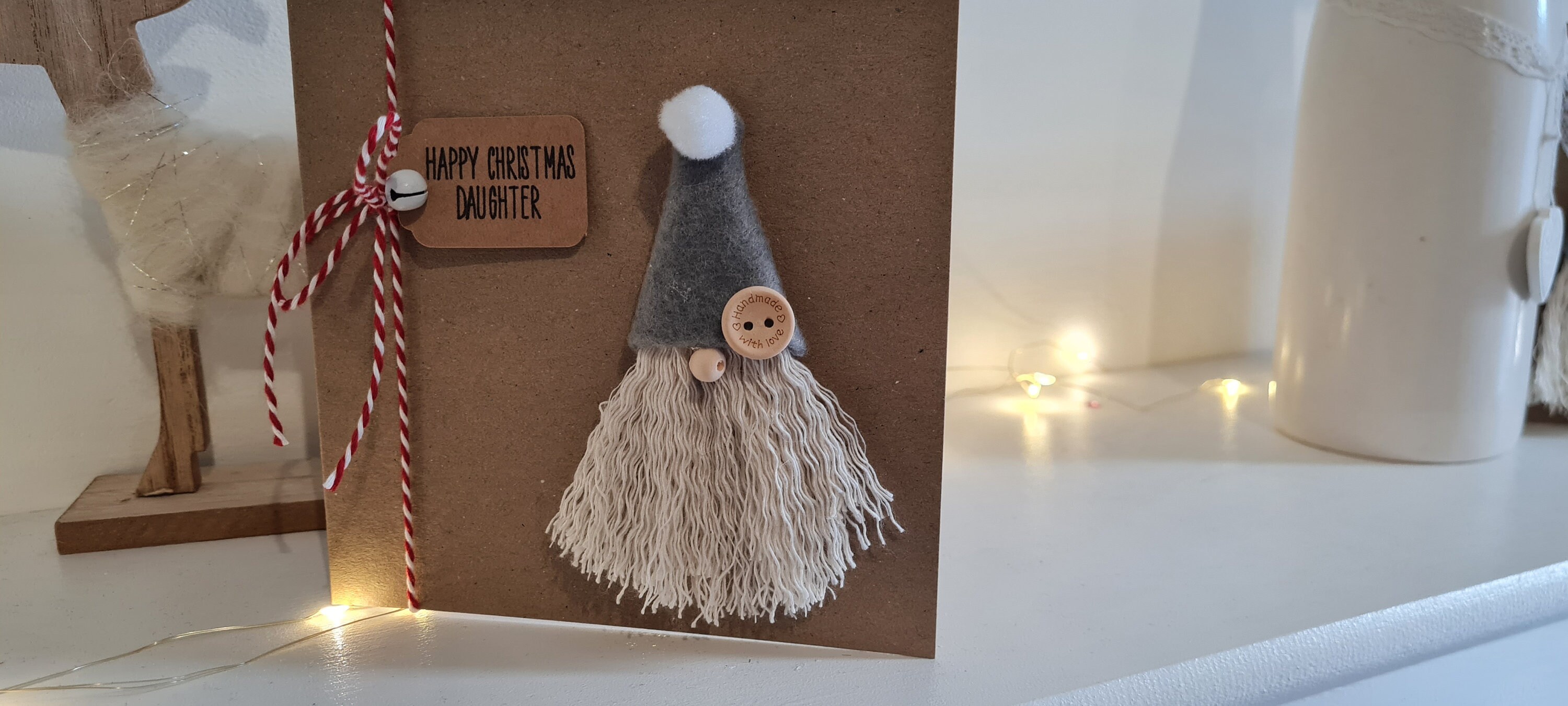 Handmade Woolly/felt Gonk Gnome Christmas Card.. Unique Can Be ...