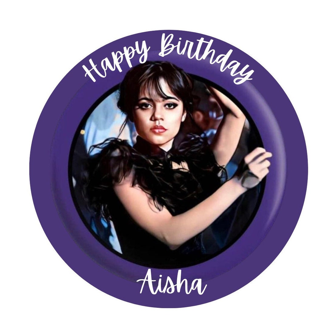 Wednesday Addams Edible Icing Cake Topper 615.2cm - Etsy