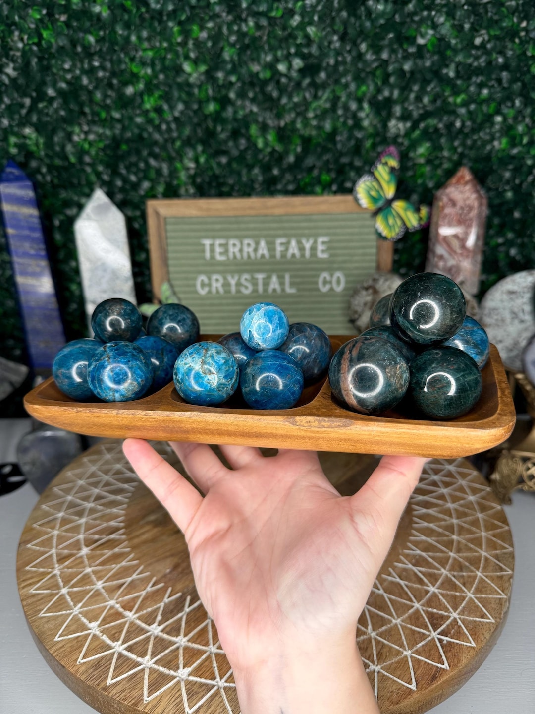 Mini Blue Apatite Spheres | Crystal Spheres, Crystal Minis ...