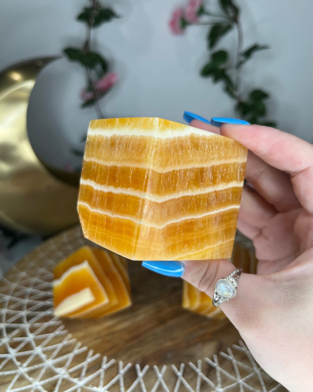 Orange Calcite Cubes | Crystal Carvings, Crystal Cubes, Orange Calcite ...