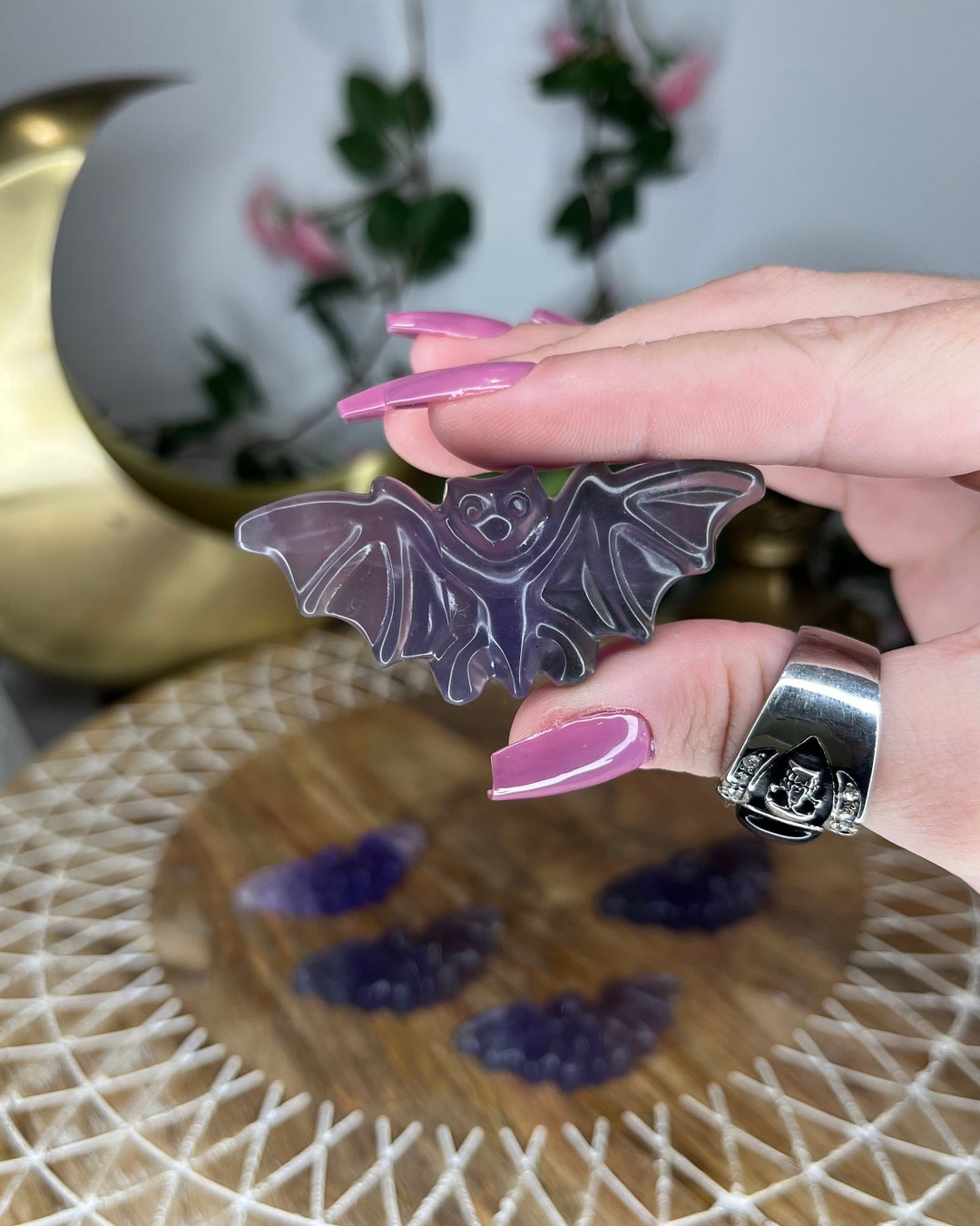 Fluorite Bats | Crystal Carvings, Healing Crystals, Crystal Bats ...