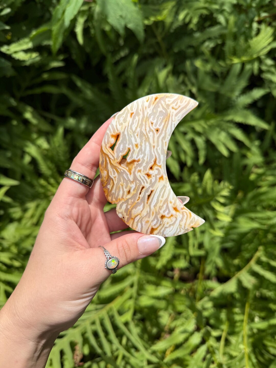 Agate Moons | Crystal Carvings, Mixed Materials, Druzy, Metaphysical ...