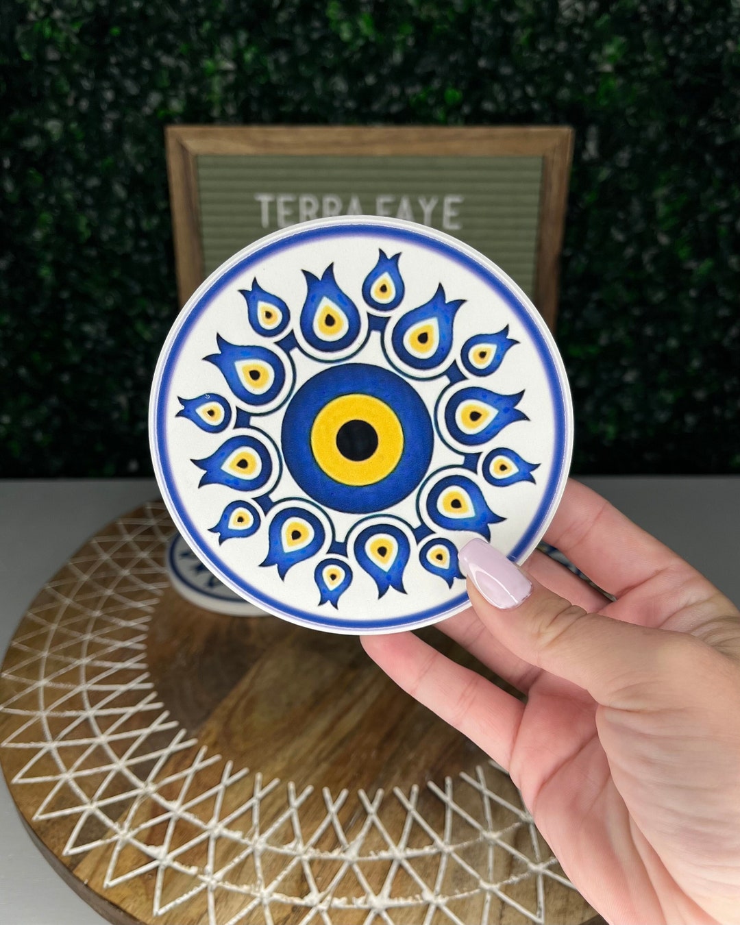 Evil Eye Coasters | Drink Coaster, Boho, Nazar, Turkish Evil Eye ...