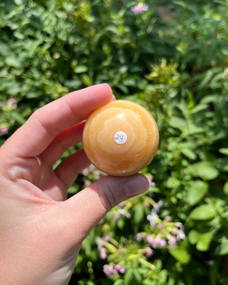 Orange Calcite Spheres | Crystal Spheres, Banded Calcite, Healing ...