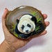 Custom Hand Painted Panda Stone, Realistic, Panda, Agate, Metaphysical ...