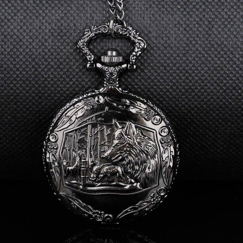 Wolf Pocket Watch NEW Black Metal Wolves Wild Nature Outdoors - Etsy