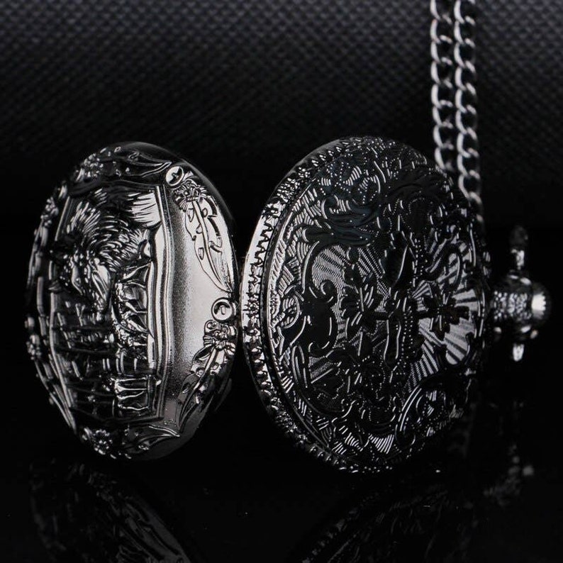 Wolf Pocket Watch NEW Black Metal Wolves Wild Nature Outdoors - Etsy