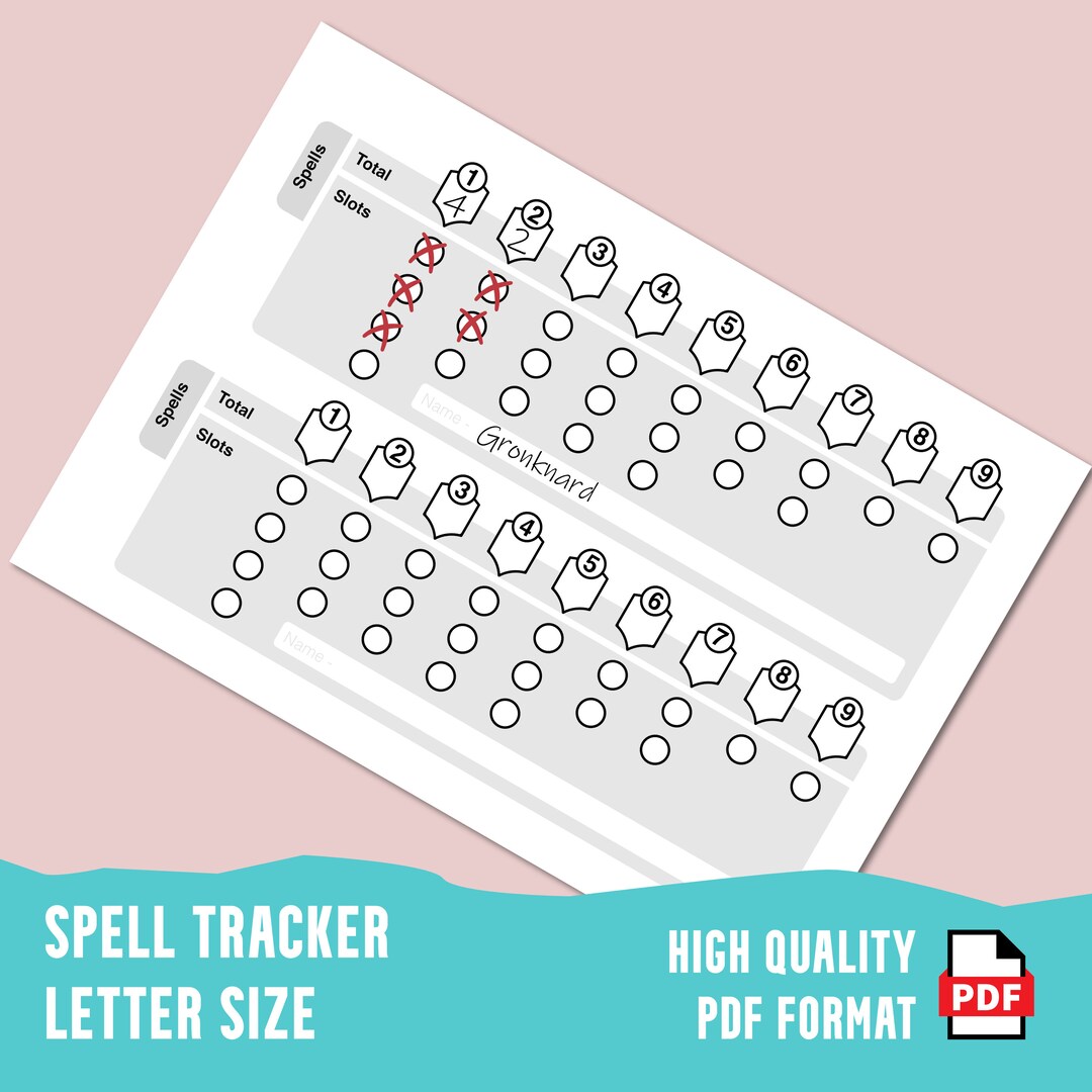 Simply the Best DM Spell Tracker for 5e - 8.5x11 Letter Size Printable ...