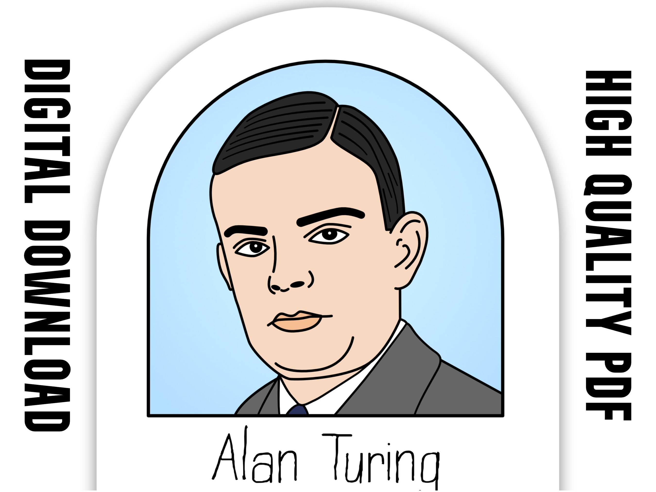Alan Turing Printable Bookmarks A4, Letter Size Computer Science ...