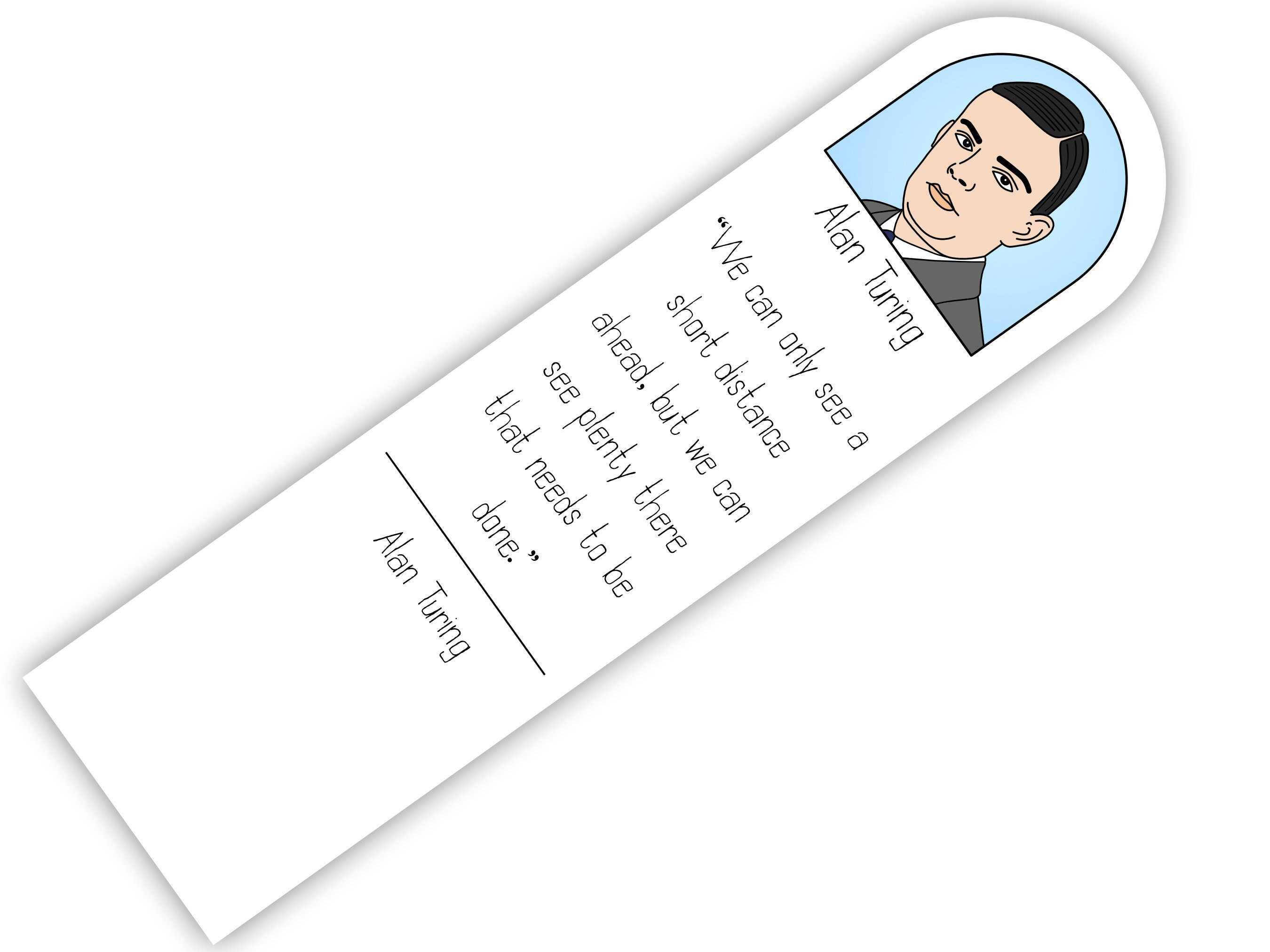 Alan Turing Printable Bookmarks A4, Letter Size Computer Science ...