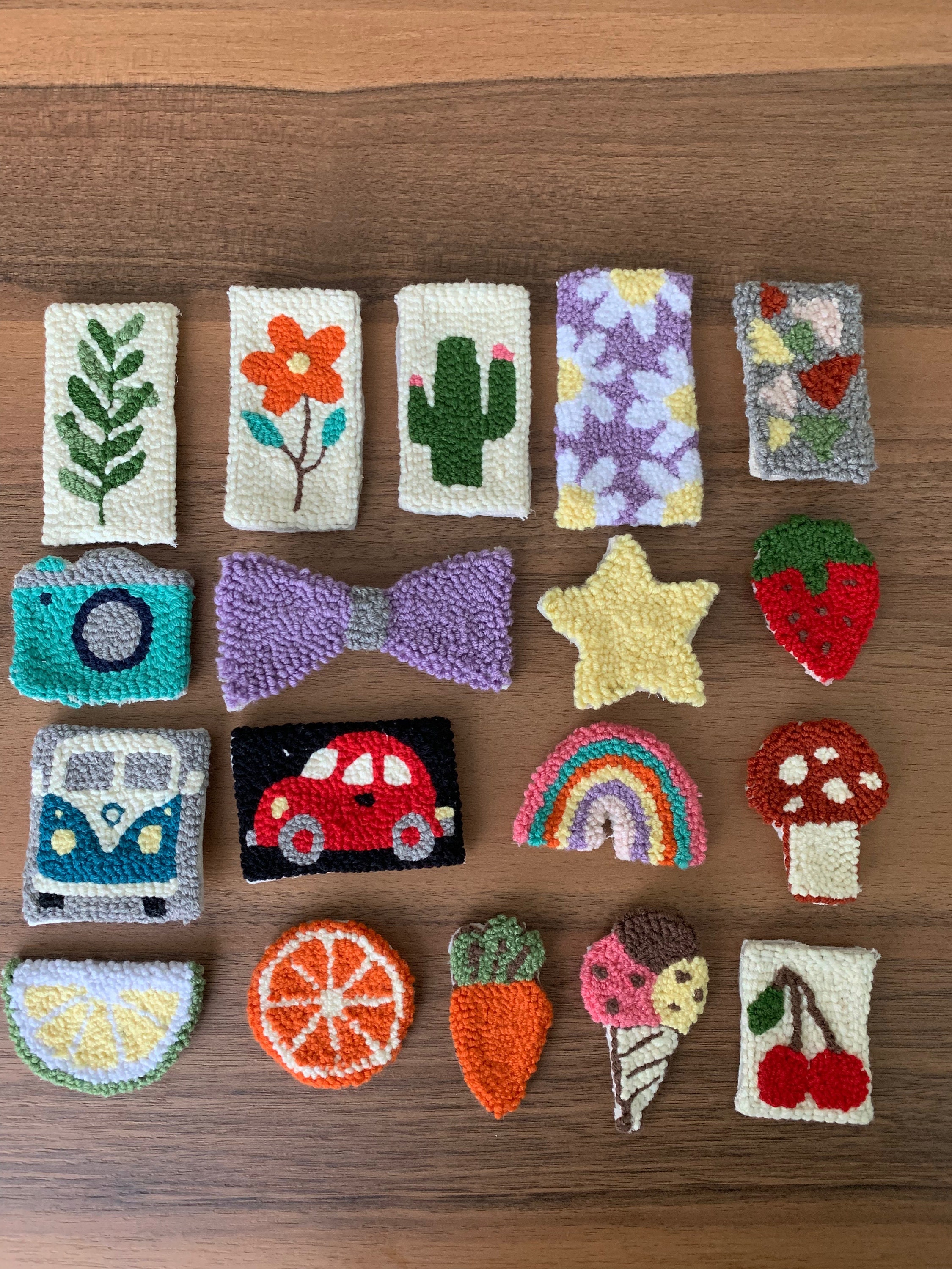 Multi Set, Embroidered Brooch Pin for Women,punch Needle Hair Barrette ...