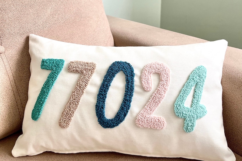 Personalized Zip Code, Custom Zip Code Pillow, Housewarming Present ...