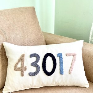 Personalized Zip Code, Custom Zip Code Pillow, Housewarming Present ...
