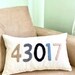 Personalized Zip Code, Custom Zip Code Pillow, Housewarming Present ...