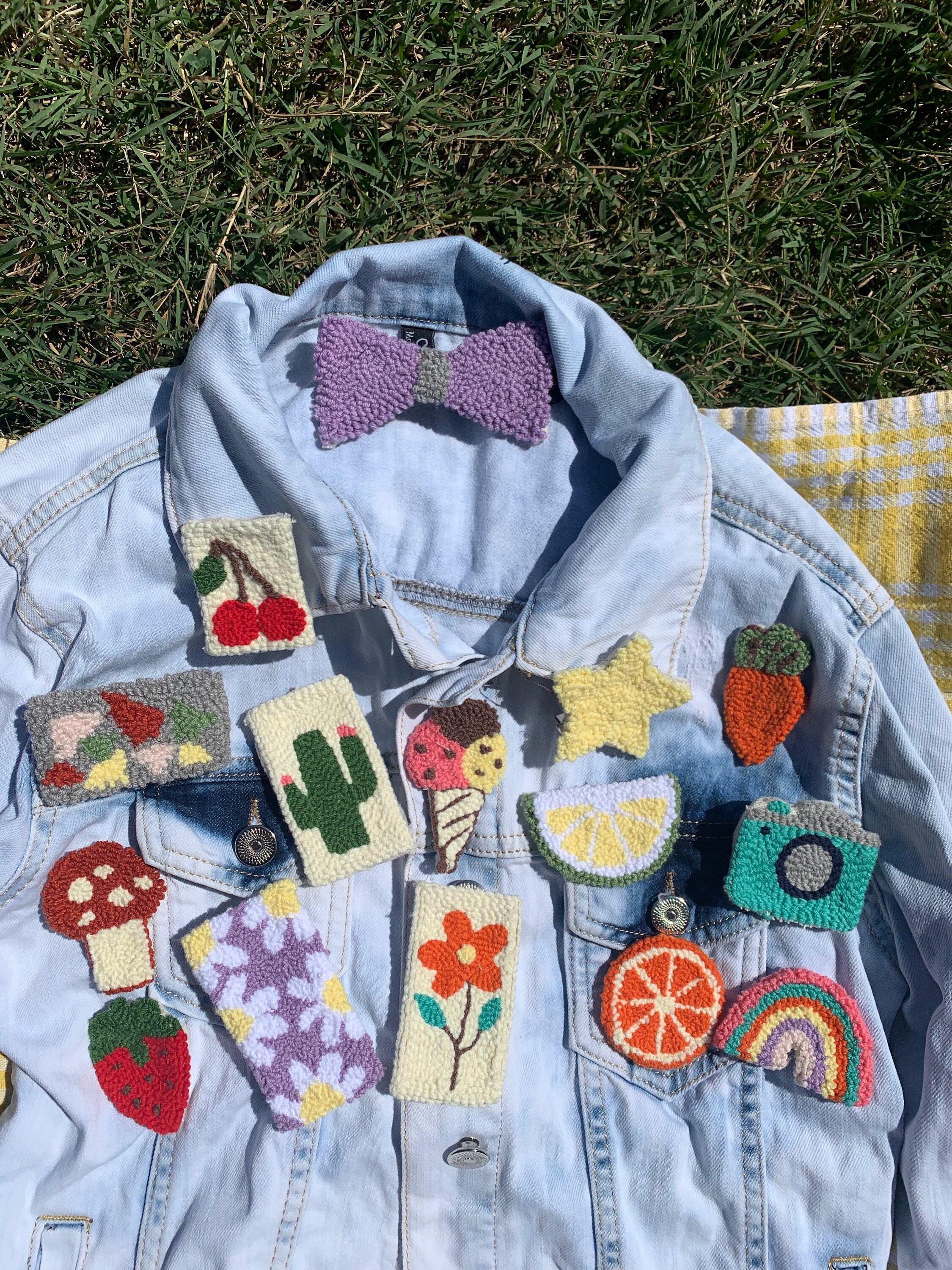 Multi Set, Embroidered Brooch Pin for Women,punch Needle Hair Barrette ...