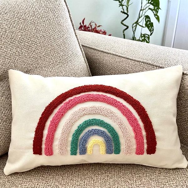 Rainbow Pillow - Etsy