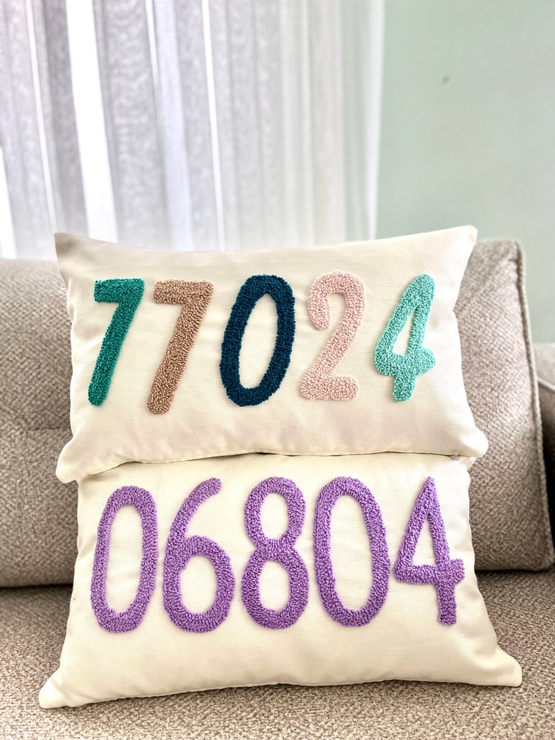 Personalized Zip Code, Custom Zip Code Pillow, Housewarming Present ...