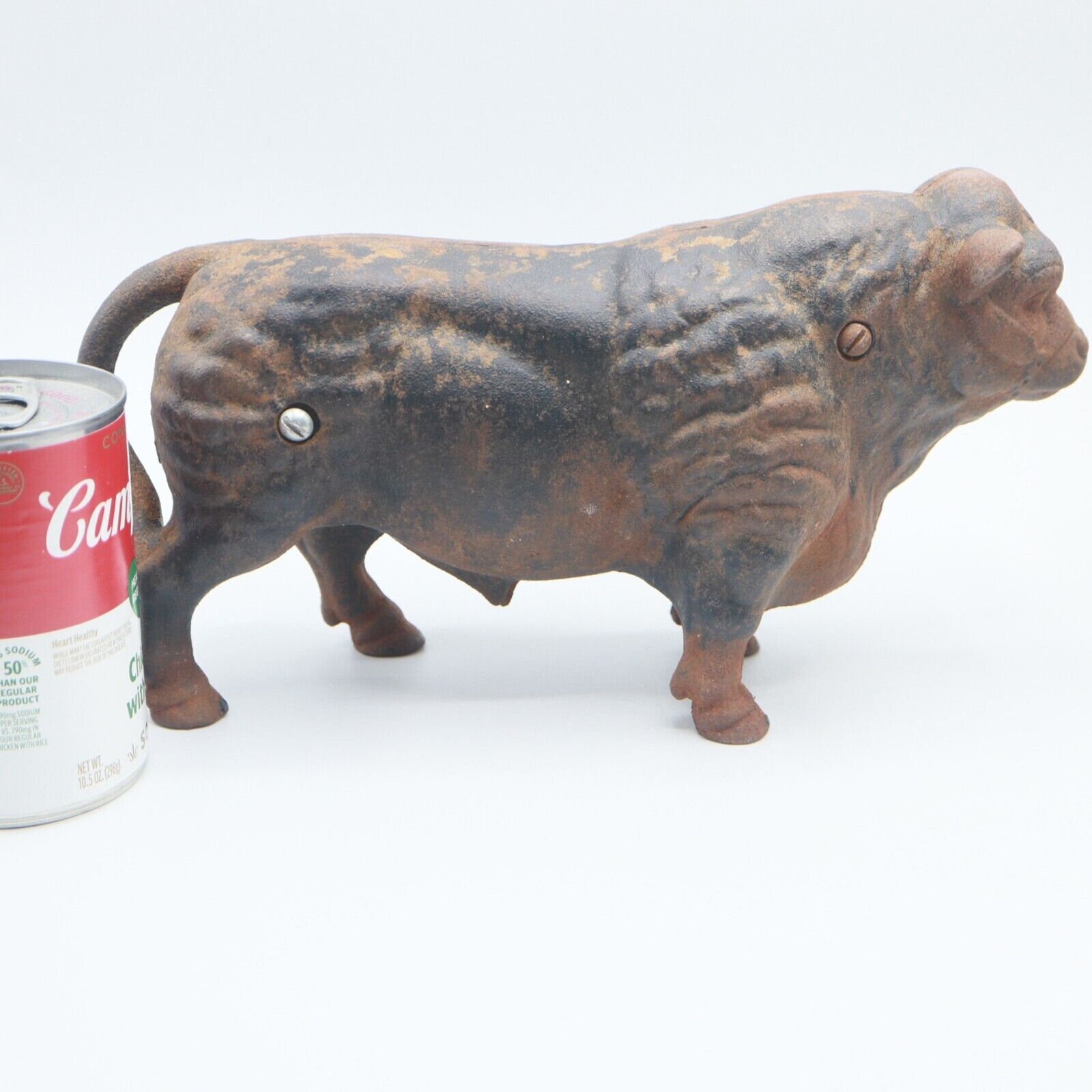 Large 12x6 Cast Iron Bull Cow Bank - Etsy