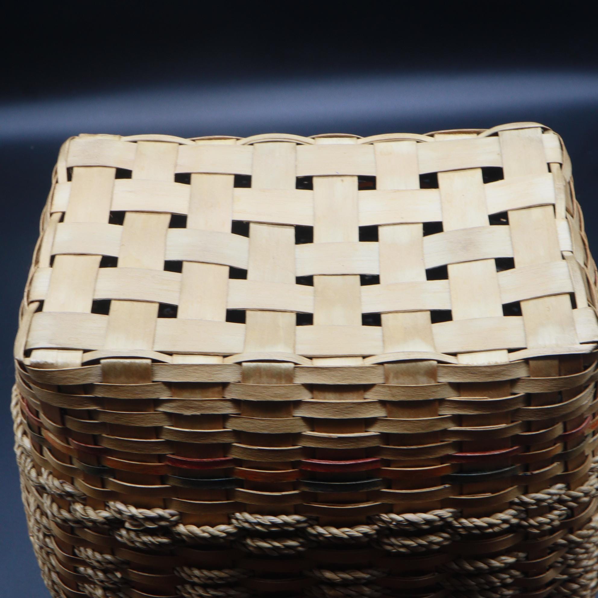 Native American Rope Handle Basket Passamaquoddy Antique Maine Estate ...