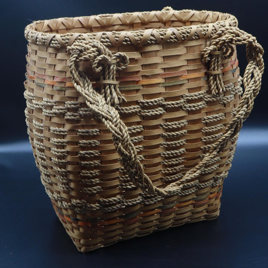 Native American Rope Handle Basket Passamaquoddy Antique Maine Estate ...