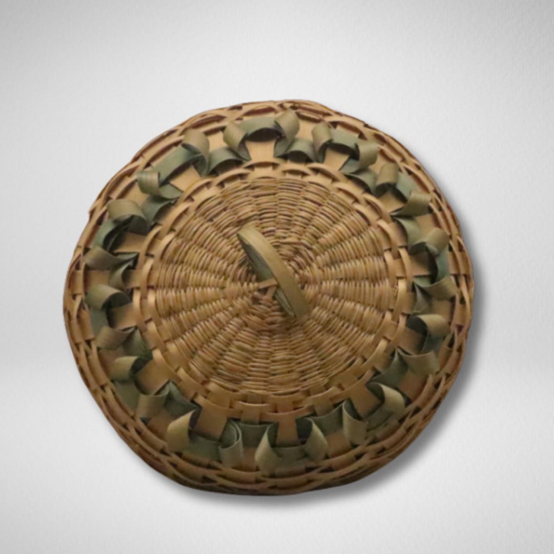 Mohawk Sweetgrass Basket Isabel Lazore Akwesasne Ash Splint Lidded ...