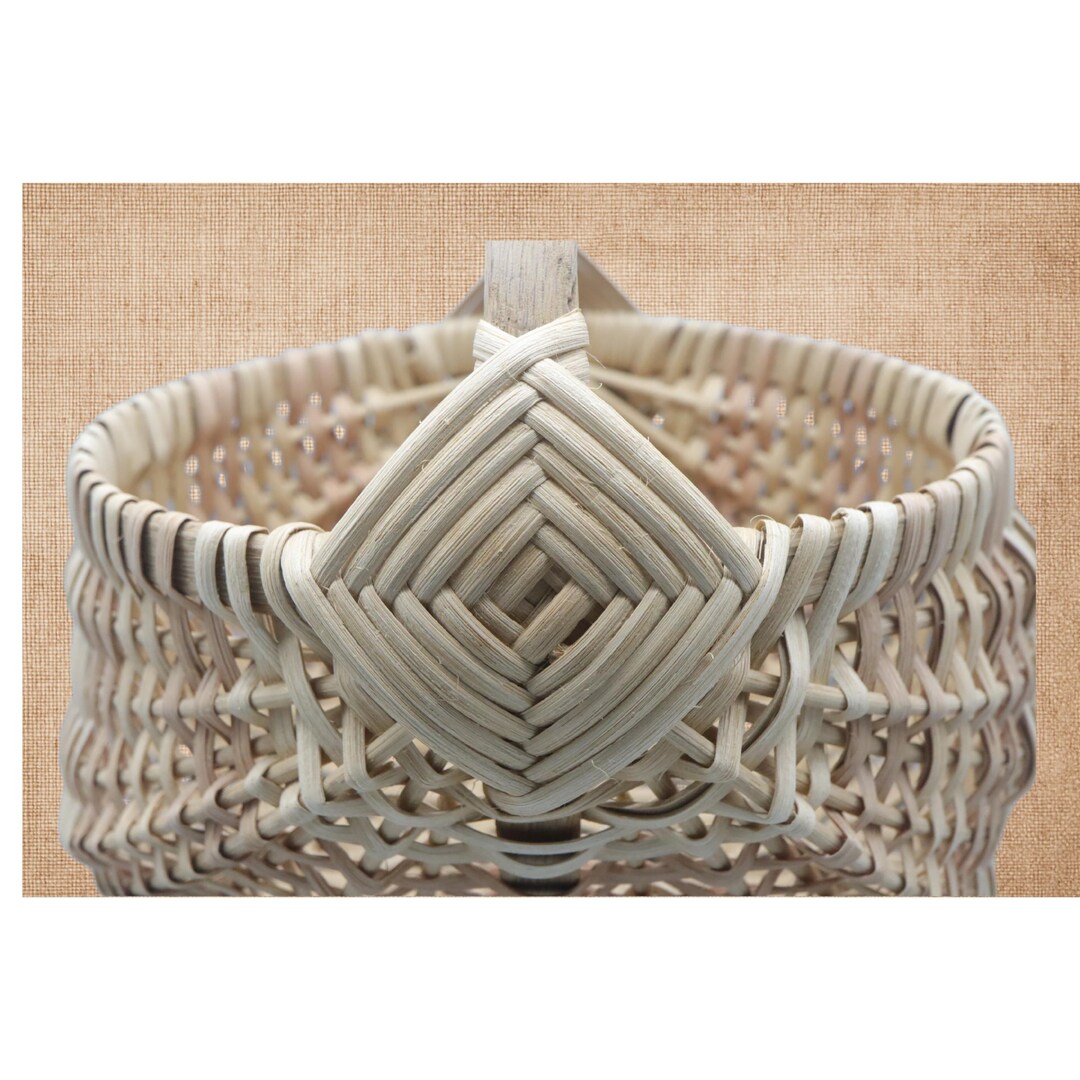 Rare Signed 1986 Micmac Woven Basket Gods Eye Pattern Native Wabanaki ...