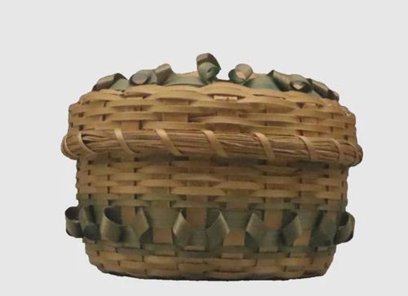 Mohawk Sweetgrass Basket Isabel Lazore Akwesasne Ash Splint Lidded ...