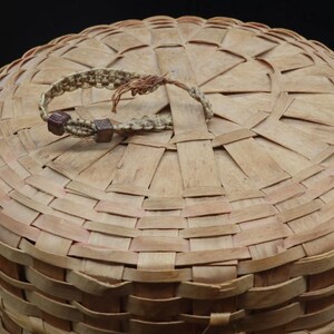 Large VTG Antique 13 Native American Basket Passamaquoddy Pink Purple ...