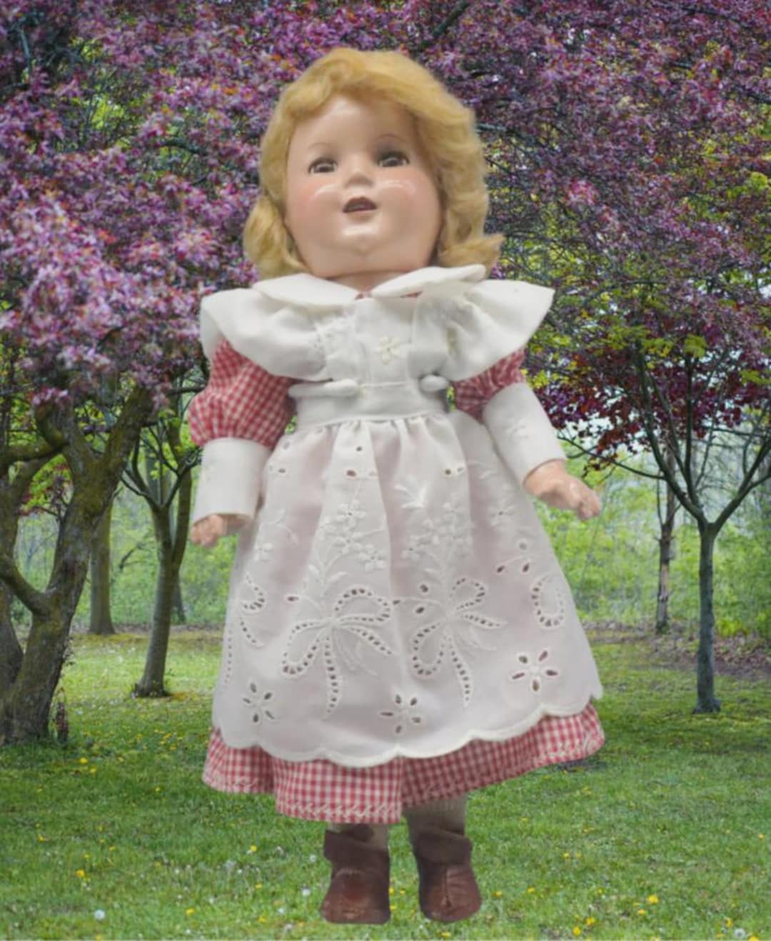 1930s Ideal Composition Doll 13 USA Shirley Temple Style Blonde Mohair ...