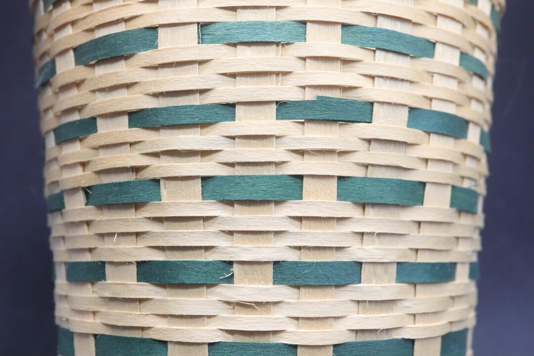 Antique Maine Sweetgrass Basket Passamaquoddy Wabanaki Green Holiday ...
