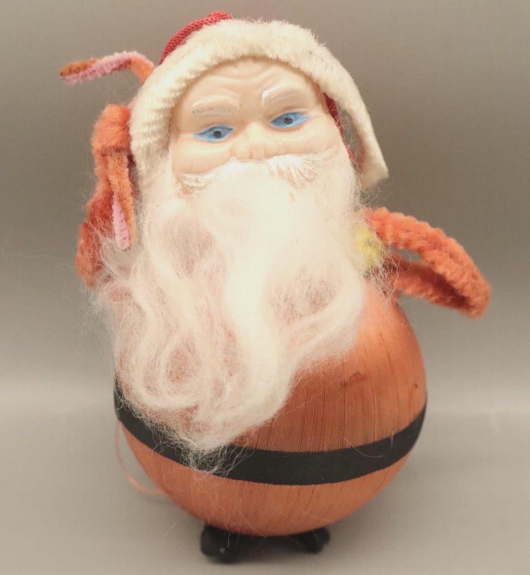 Rare Vintage Spun-cotton Santa – Pipe Cleaner Arms – 1950s Christmas ...