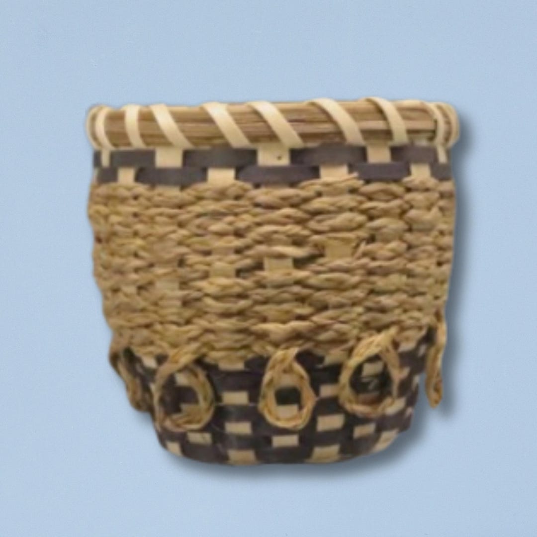 Signed Passamaquoddy Sweetgrass Basket Dolly Barnes Maine Wabanaki ...