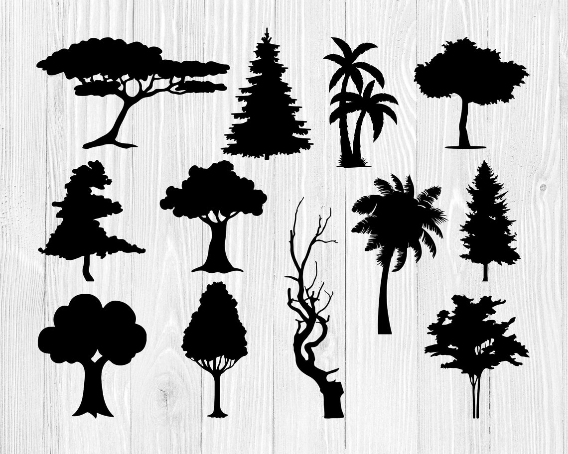 Tree SVG, Forest SVG, File for Cricut, for Silhouette Cut Files, Dxf ...