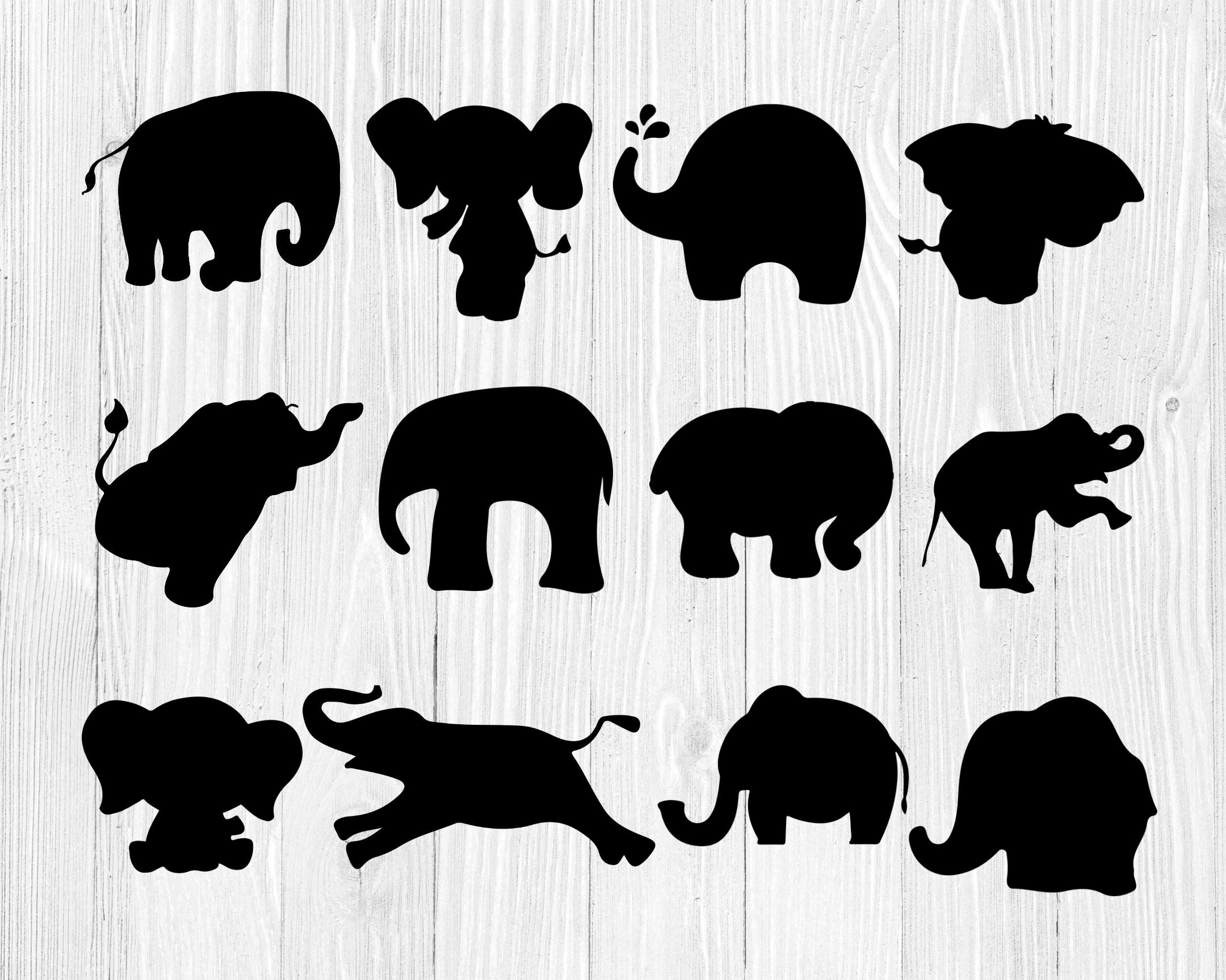 Baby Elephant SVG Bundle, Elephant SVG Perfect for Cutting Out on Paper ...