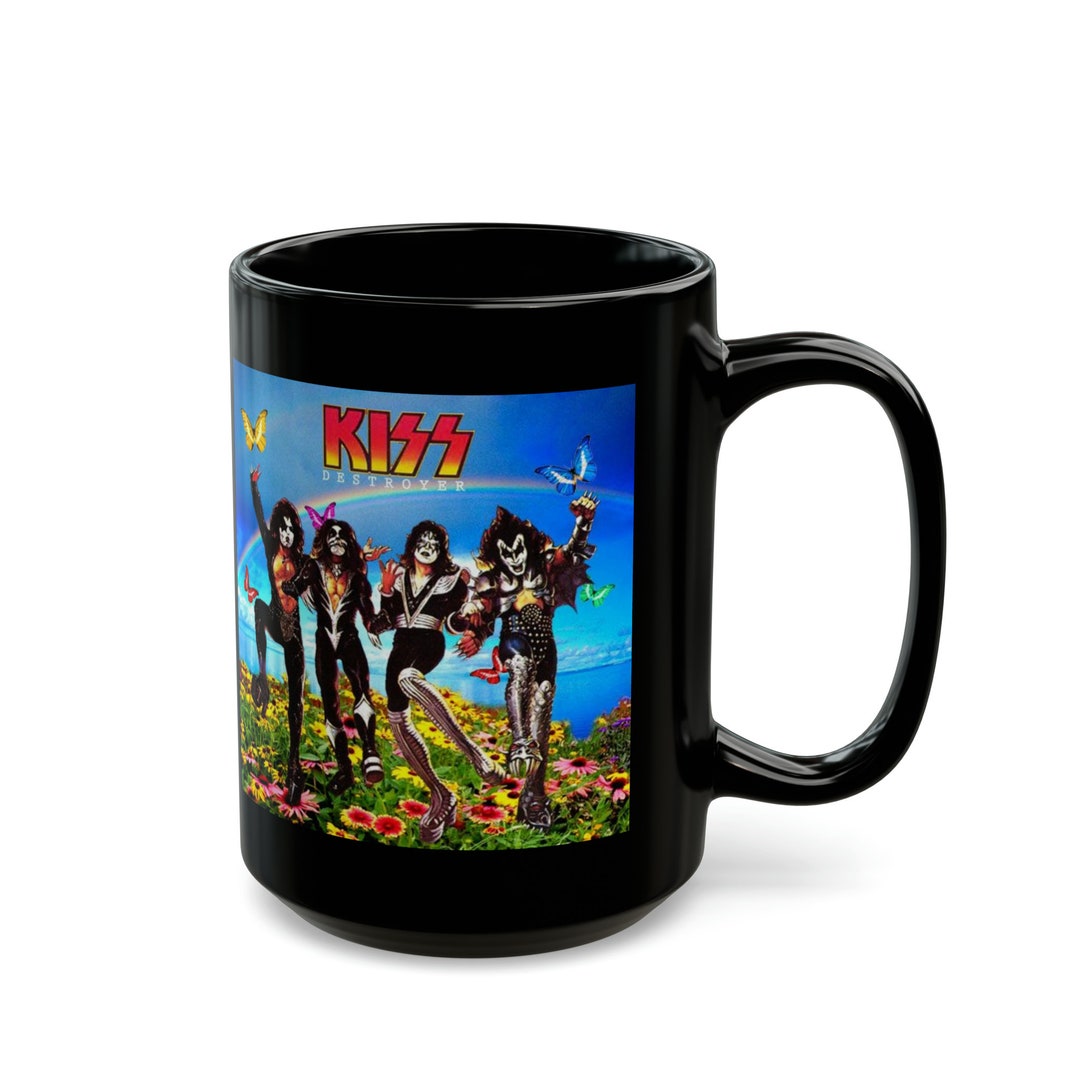 Kiss Rock Band Mug Destroyer Vintage Coffee Mug Album Cover Coffee Cup ...