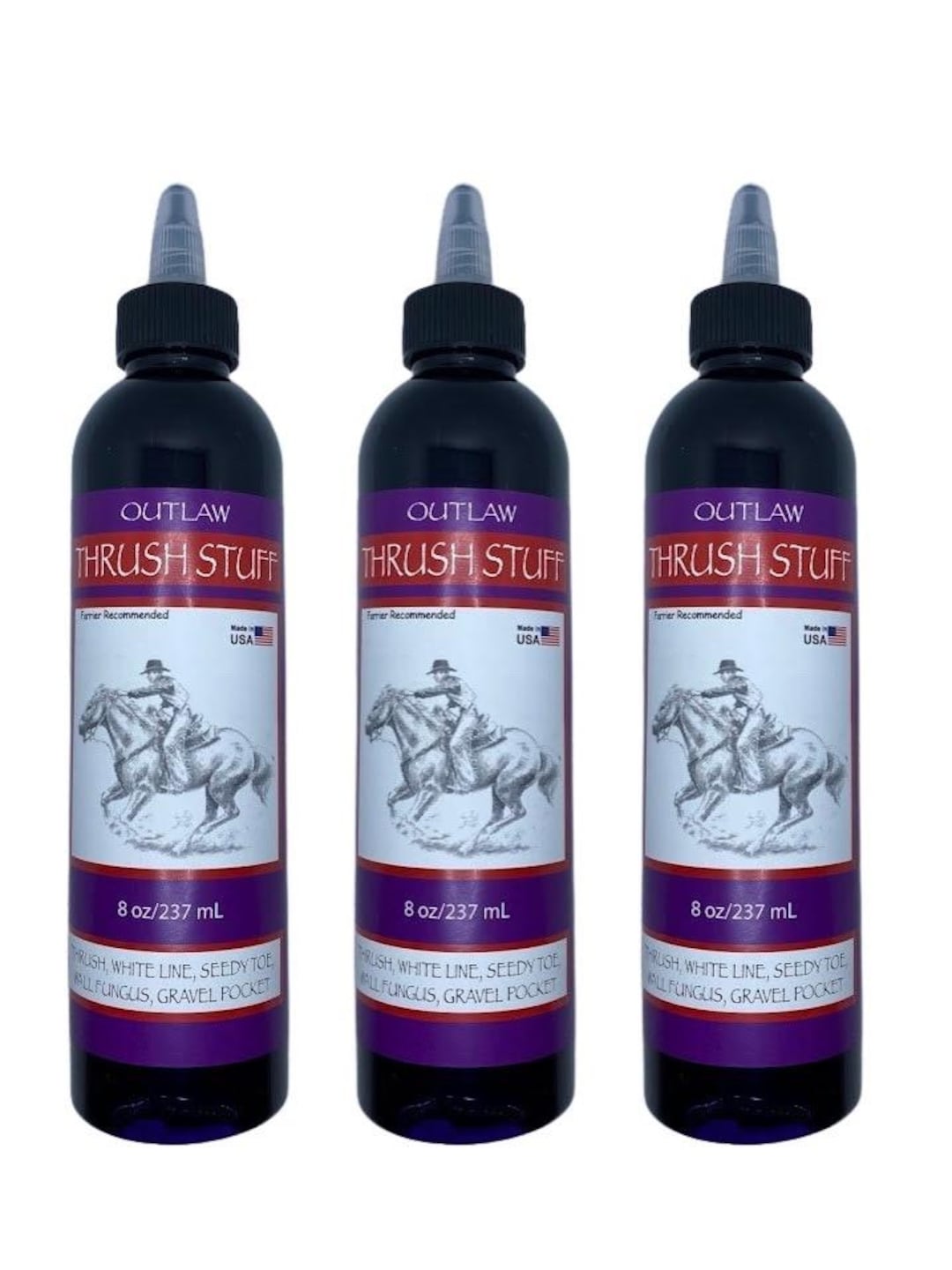 Best Thrush Treatment for Horses Exclusive “THREE BOTTLES SET” Outlaw ...