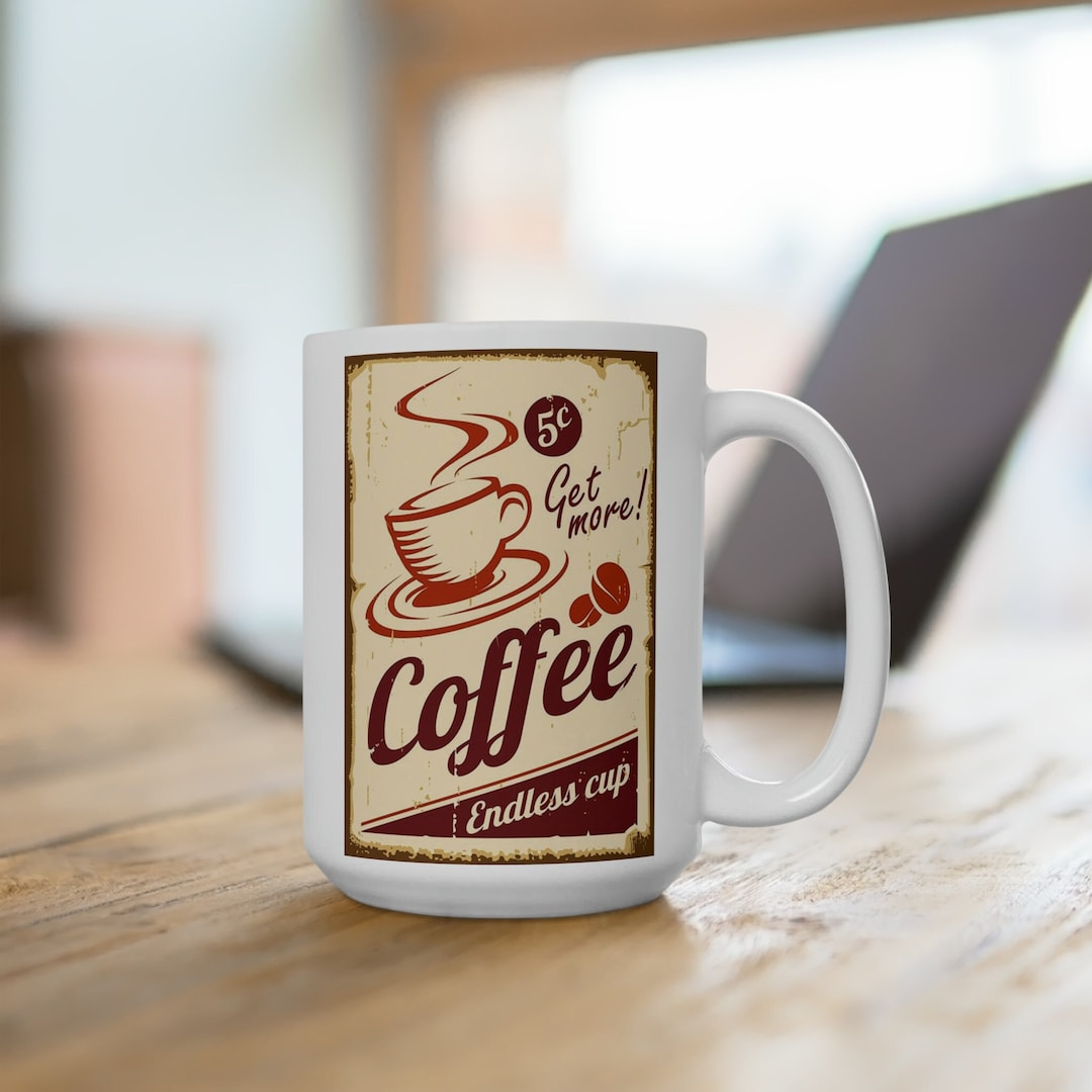 Classic Coffee Mug Boho Vintage Mug Coffee Retro Sign Coffee Shop Mug ...