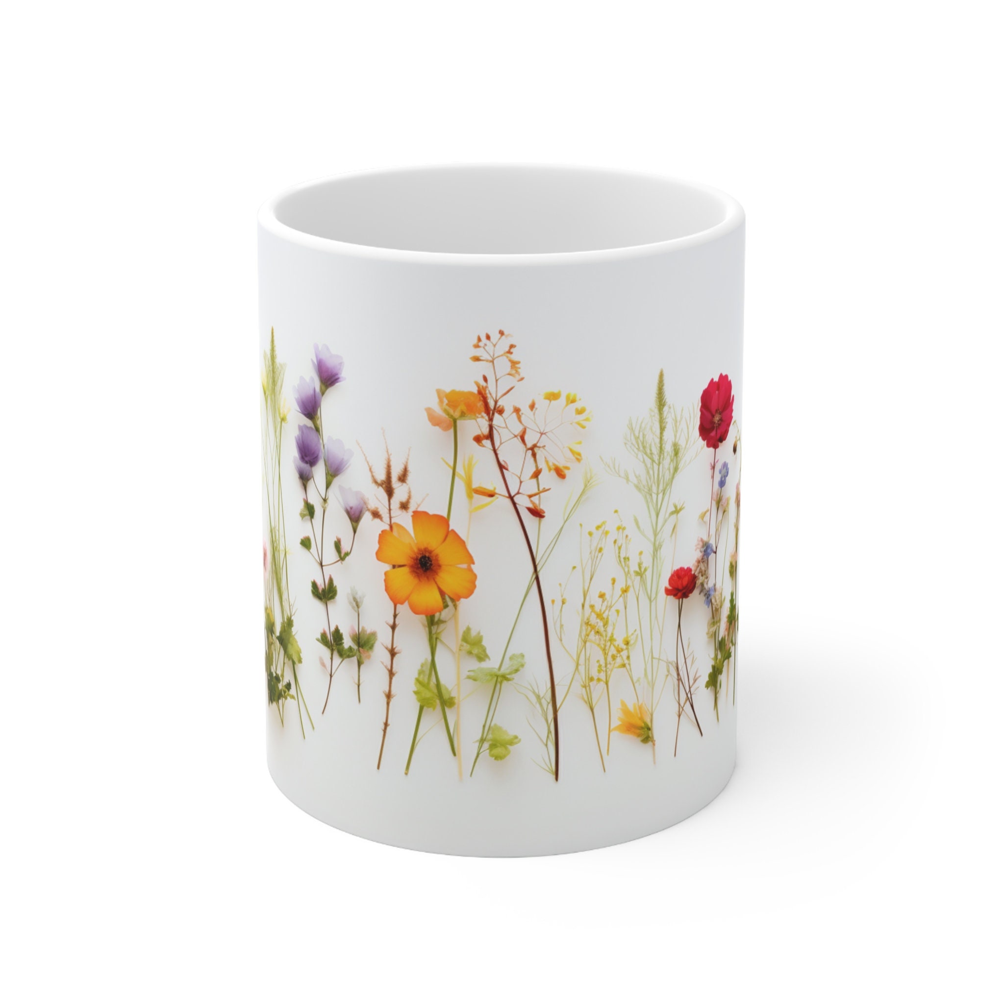 Blossom Beauty Flower Long Stem Coffee Mug Soft Pastels Elegant To-go ...