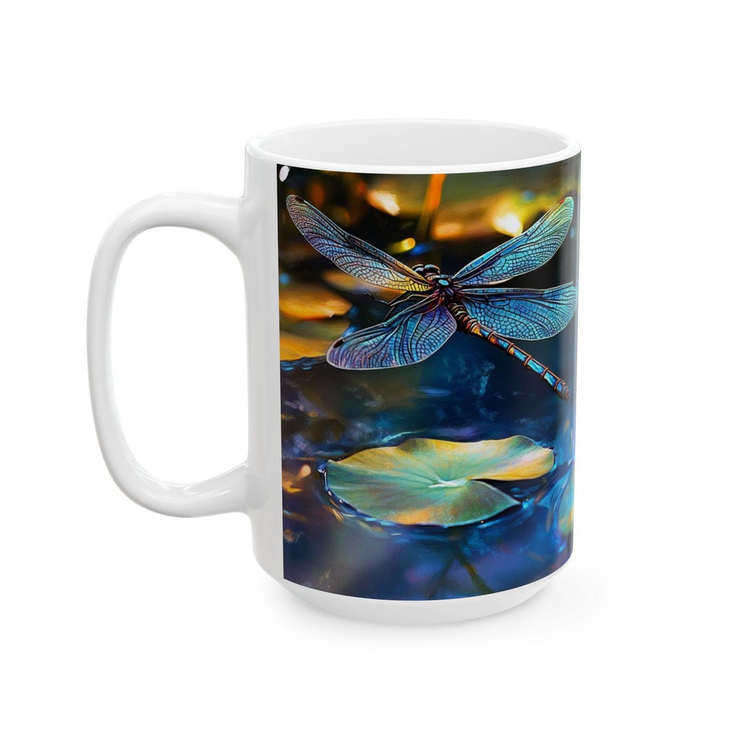 Firefly Pond Ceramic Mug, Bright Nature Decor - Etsy