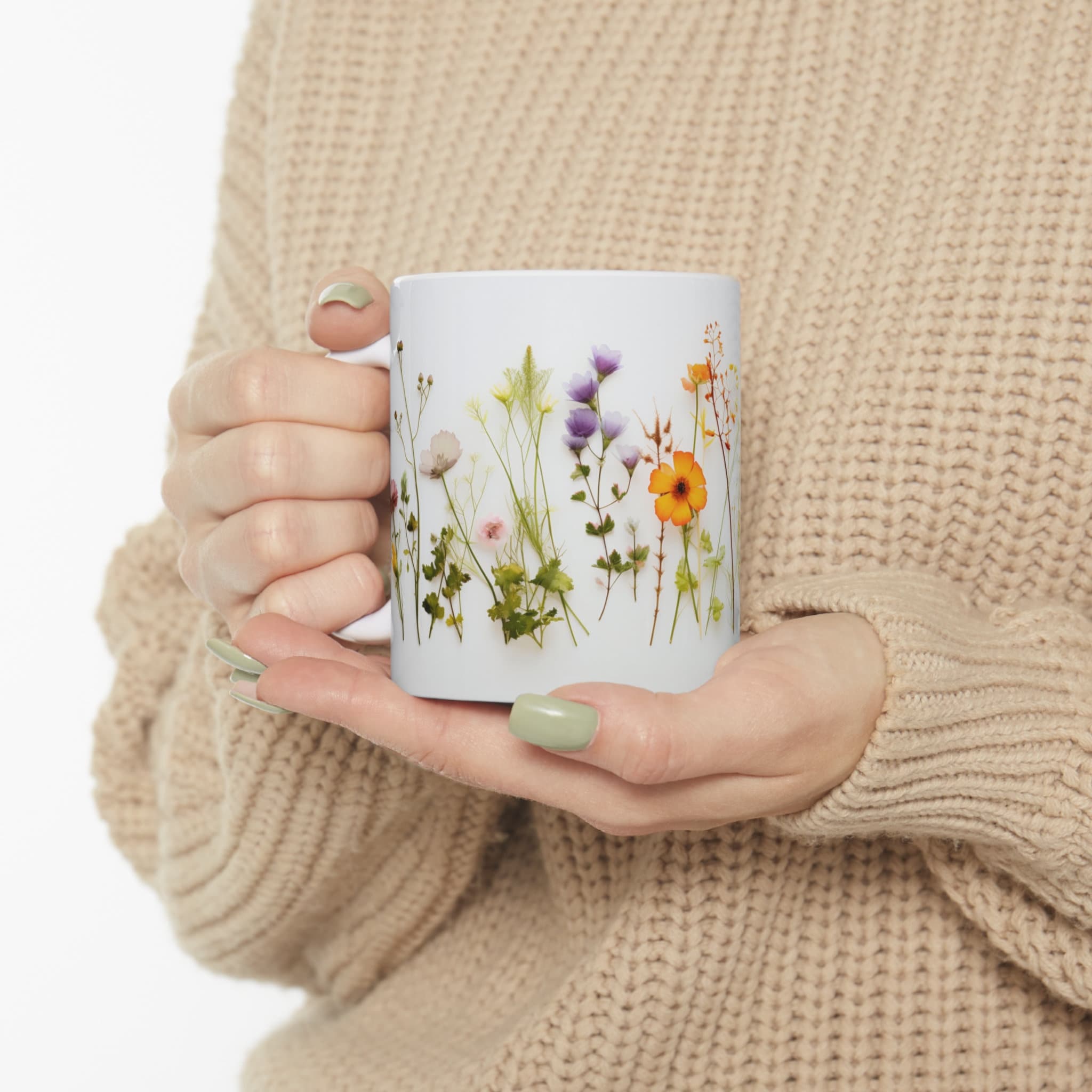 Blossom Beauty Flower Long Stem Coffee Mug Soft Pastels Elegant To-go ...